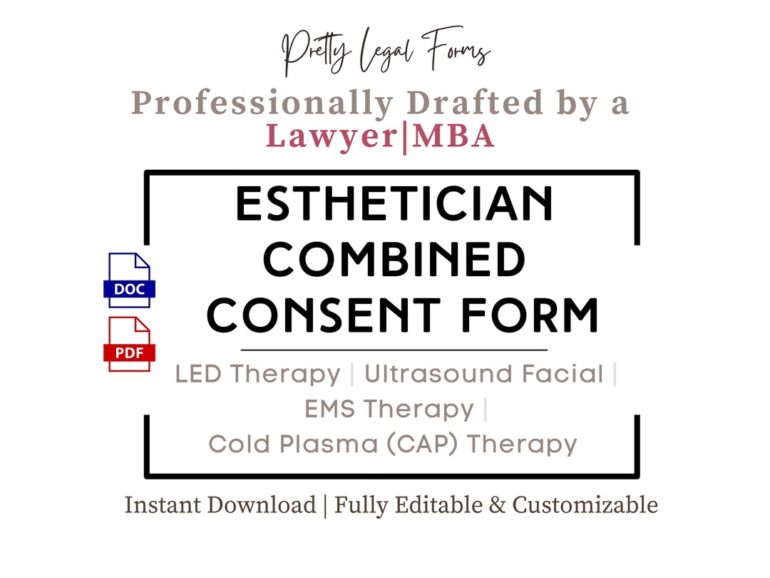 Esthetician Informed Consent for LED Therapy Ultrasound Facial EMS ...