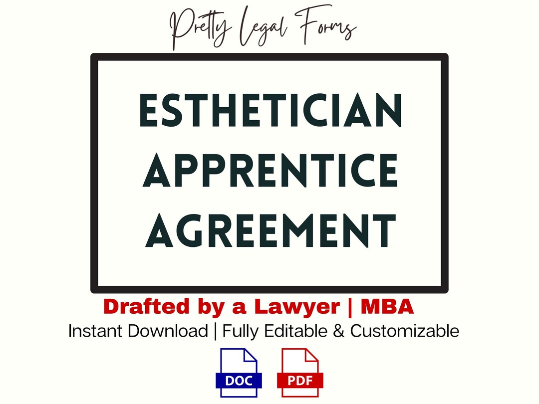 Esthetician Apprentice Contract Template, Esthetician Training ...