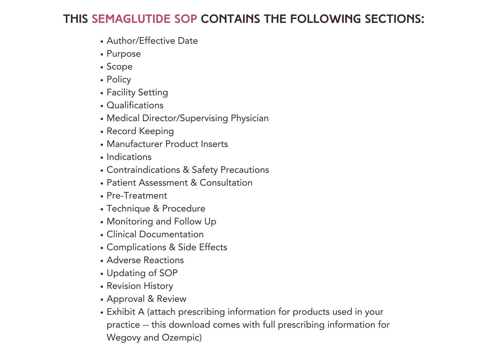 Semaglutide SOP Weight Loss Injections GLP-1 Semaglutide Protocol ...