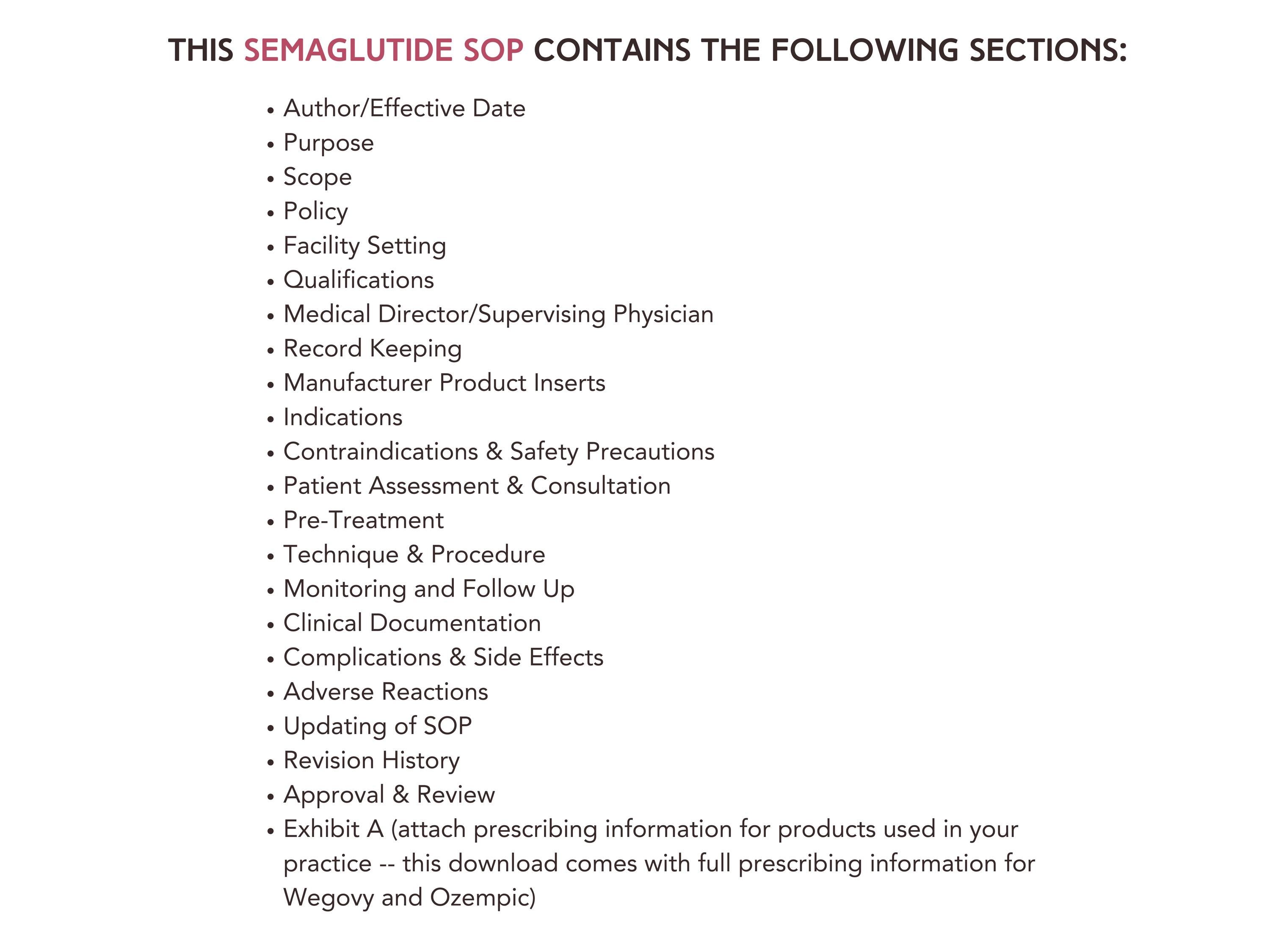 Semaglutide SOP Weight Loss Injections GLP-1 Semaglutide Protocol ...