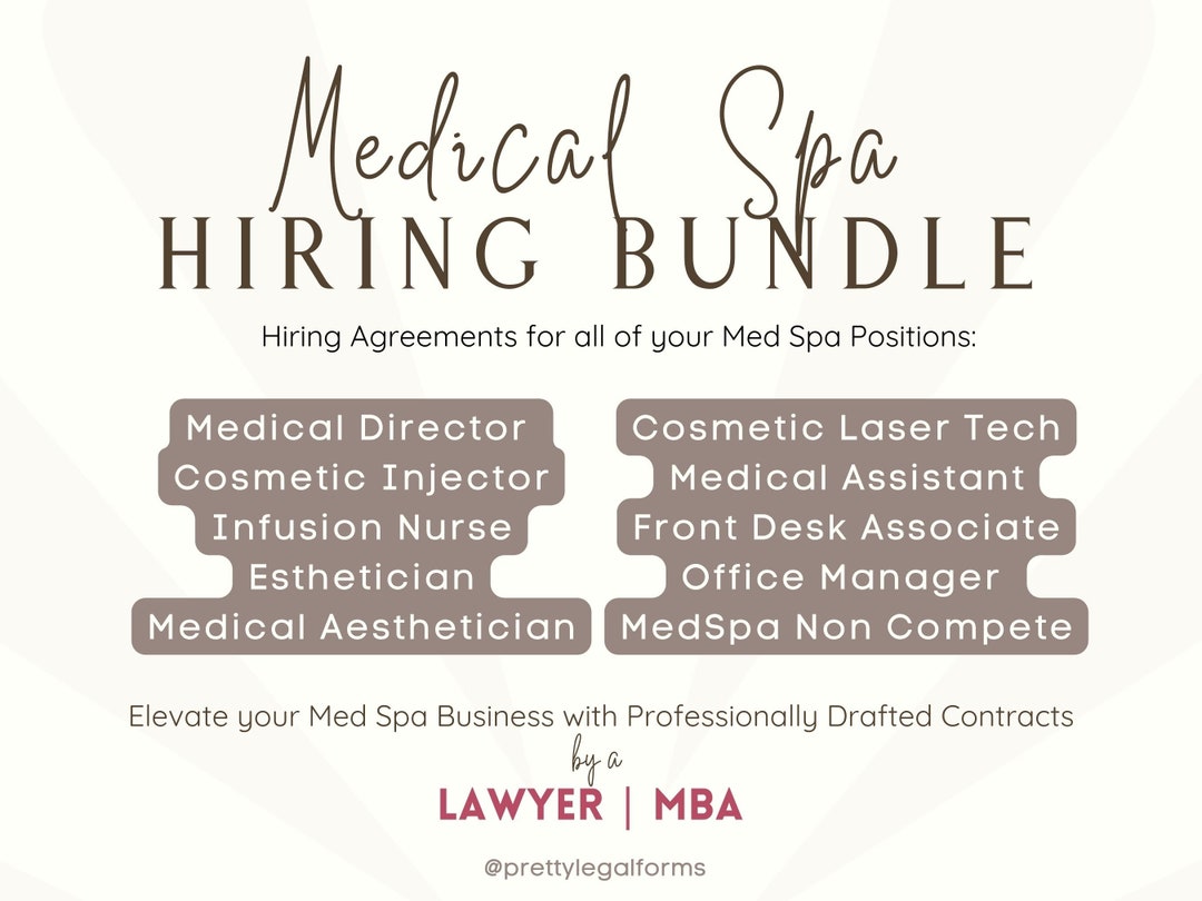 Medical Spa Hiring Forms Bundle: 1099 and Employee Contracts for ...