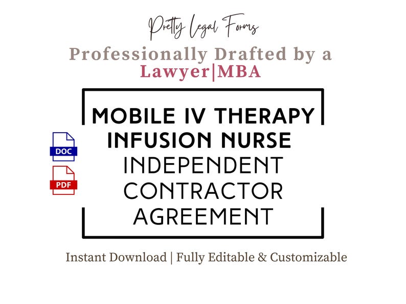 Mobile IV Therapy Infusion Nurse Contract Mobile IV Hydration Nurse ...