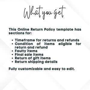 Online Return Policy Template, Return and Refund Policy for Online E ...