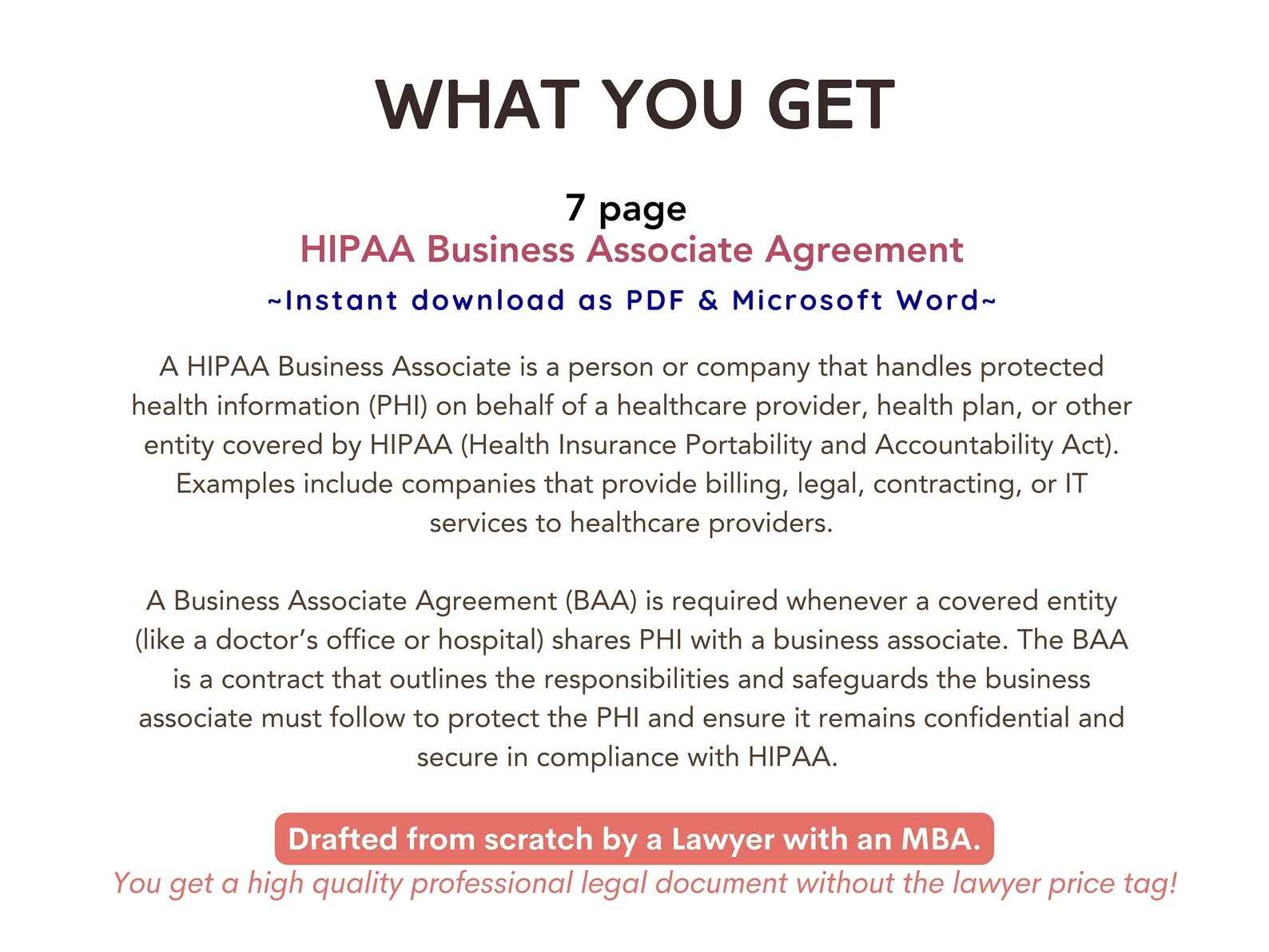 HIPAA Business Associate Agreement HIPAA Notice of Privacy, HIPAA Consent, Medical Practice ...