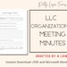 LLC Organizational Meeting Minutes Template, Limited Liability Company ...