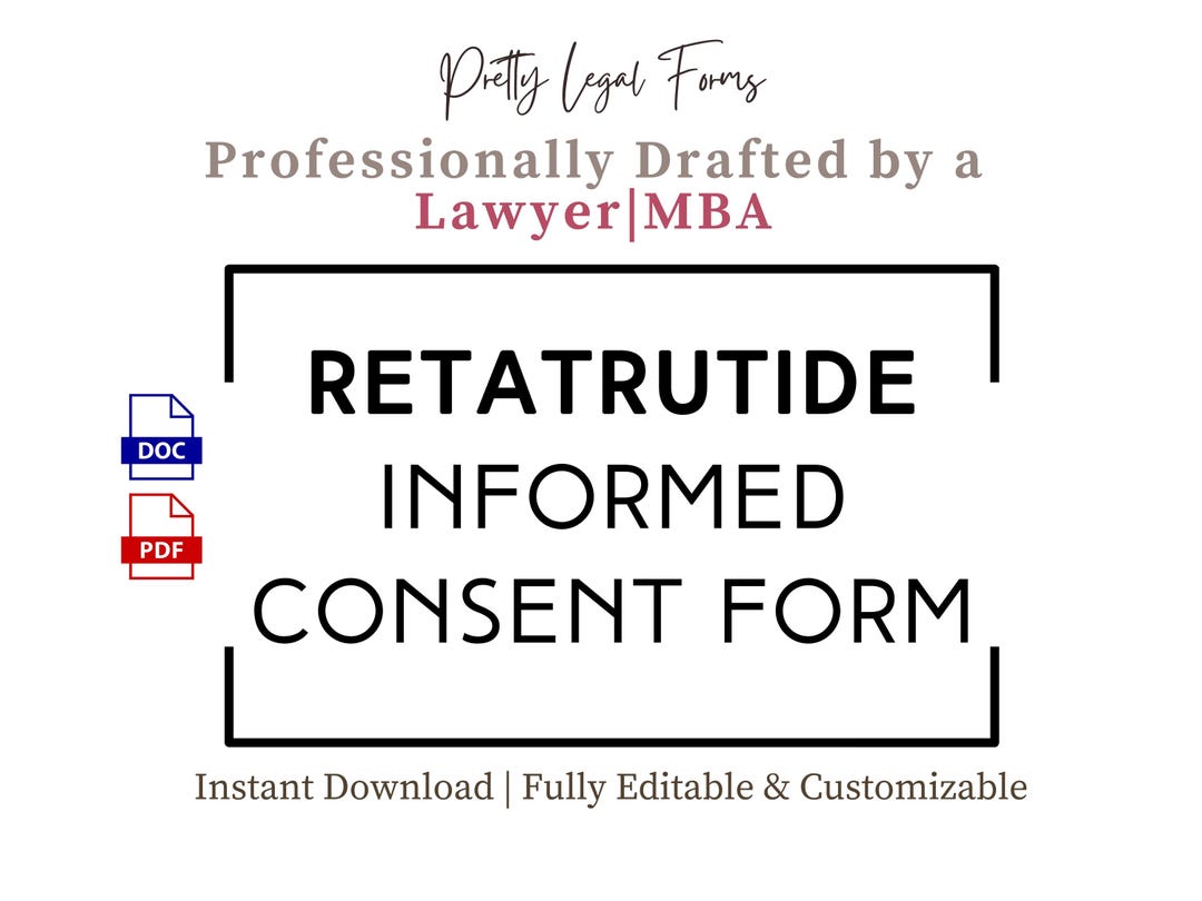 Retatrutide Consent Form Peptide Therapy Informed Consent Template GLP1 ...