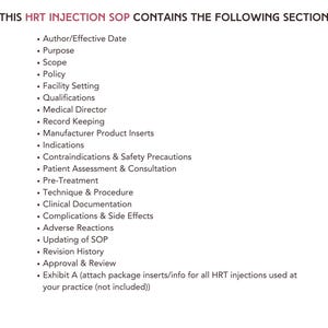 Hormone Replacement Therapy SOP HRT Injections Protocol BHRT Policy ...