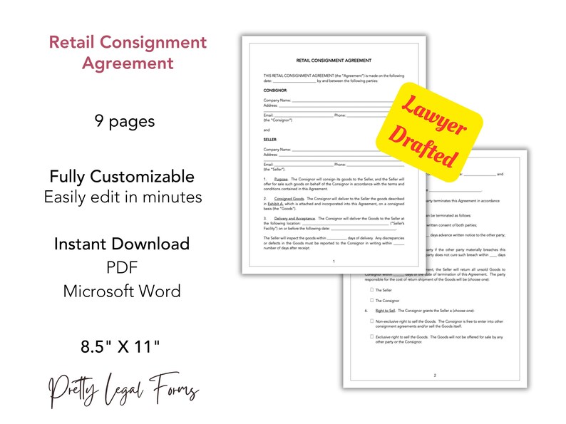 Consignment Contract Template Retail Product Consignment Agreement ...