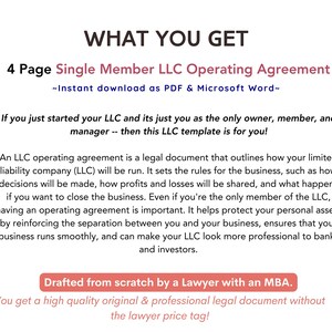 Single Member LLC Operating Agreement, LLC Documents, Sole Member ...