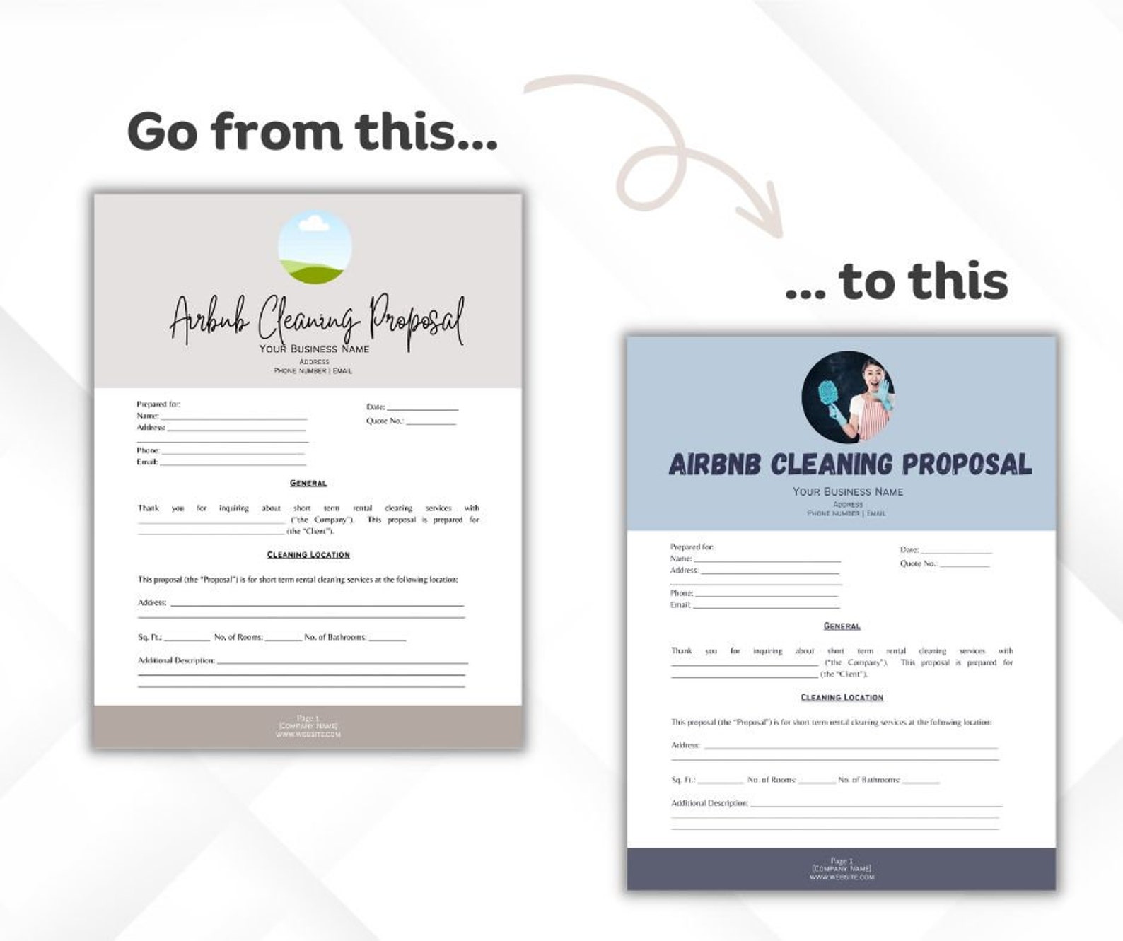 Airbnb Cleaning Proposal Canva Template, Short Term Rental Cleaning ...