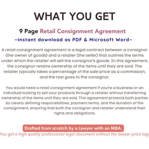 Consignment Contract Template Retail Product Consignment Agreement ...
