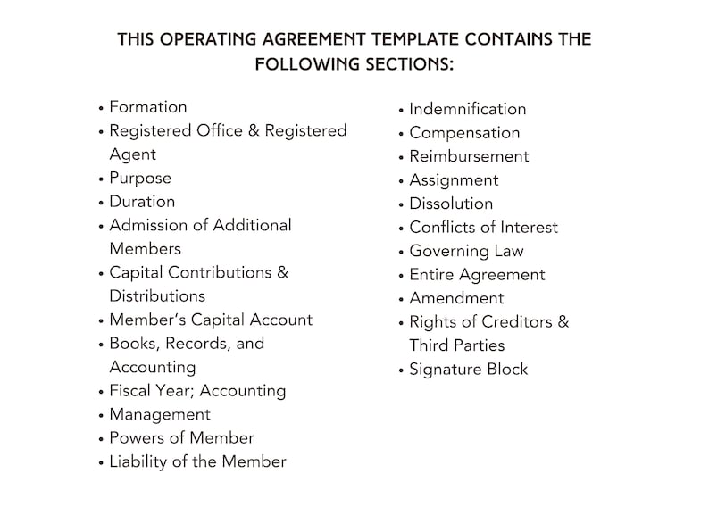 Single Member LLC Operating Agreement, LLC Documents, Sole Member ...