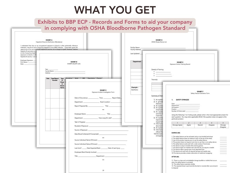 Bloodborne Pathogen Exposure Control Plan OSHA Compliance Medical Spa ...