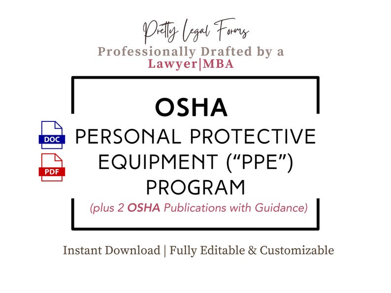 Personal Protective Equipment Plan OSHA Compliance PPE Program ...