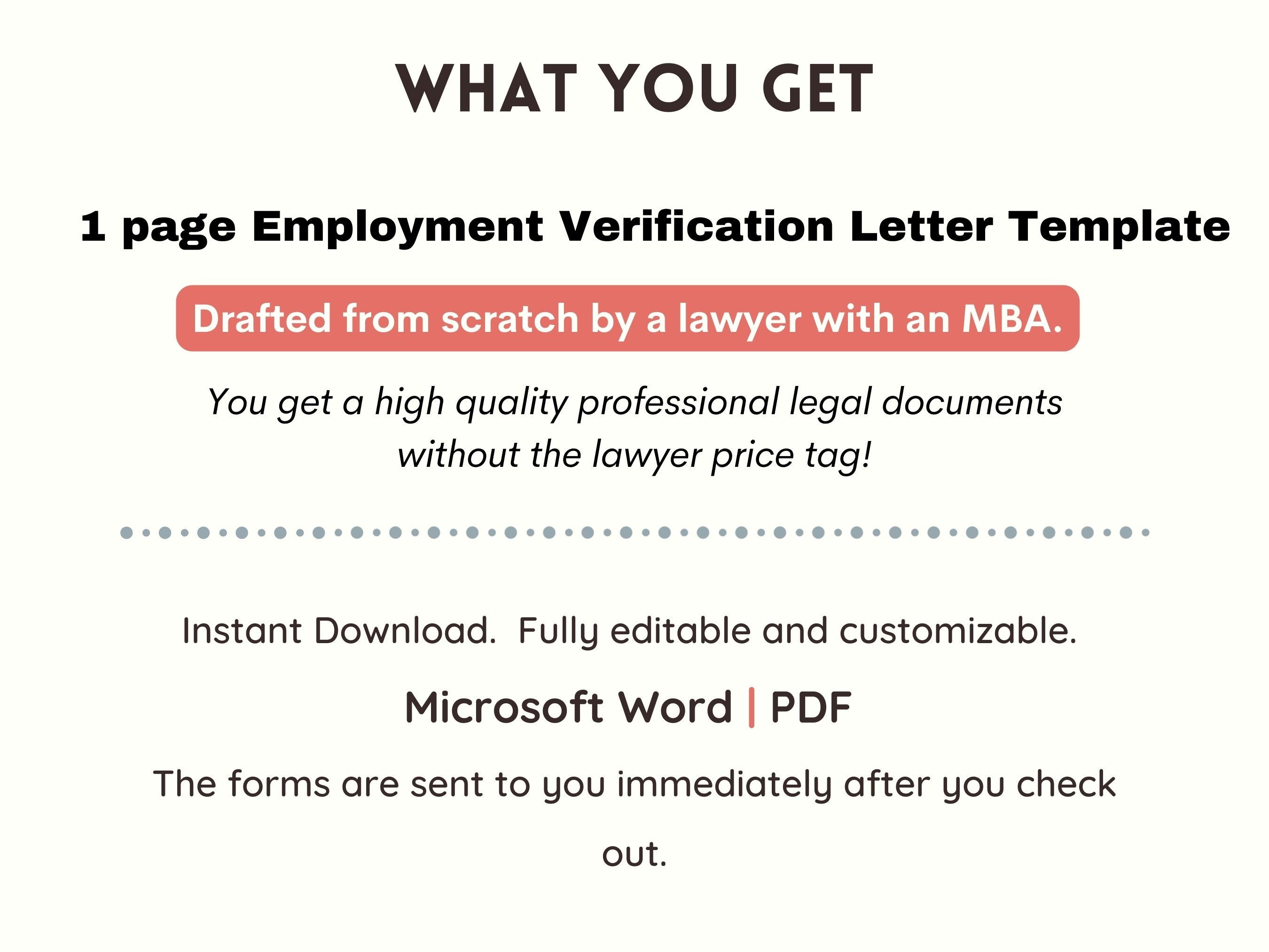 Employment Verification Letter Template Employee Verification Form HR ...