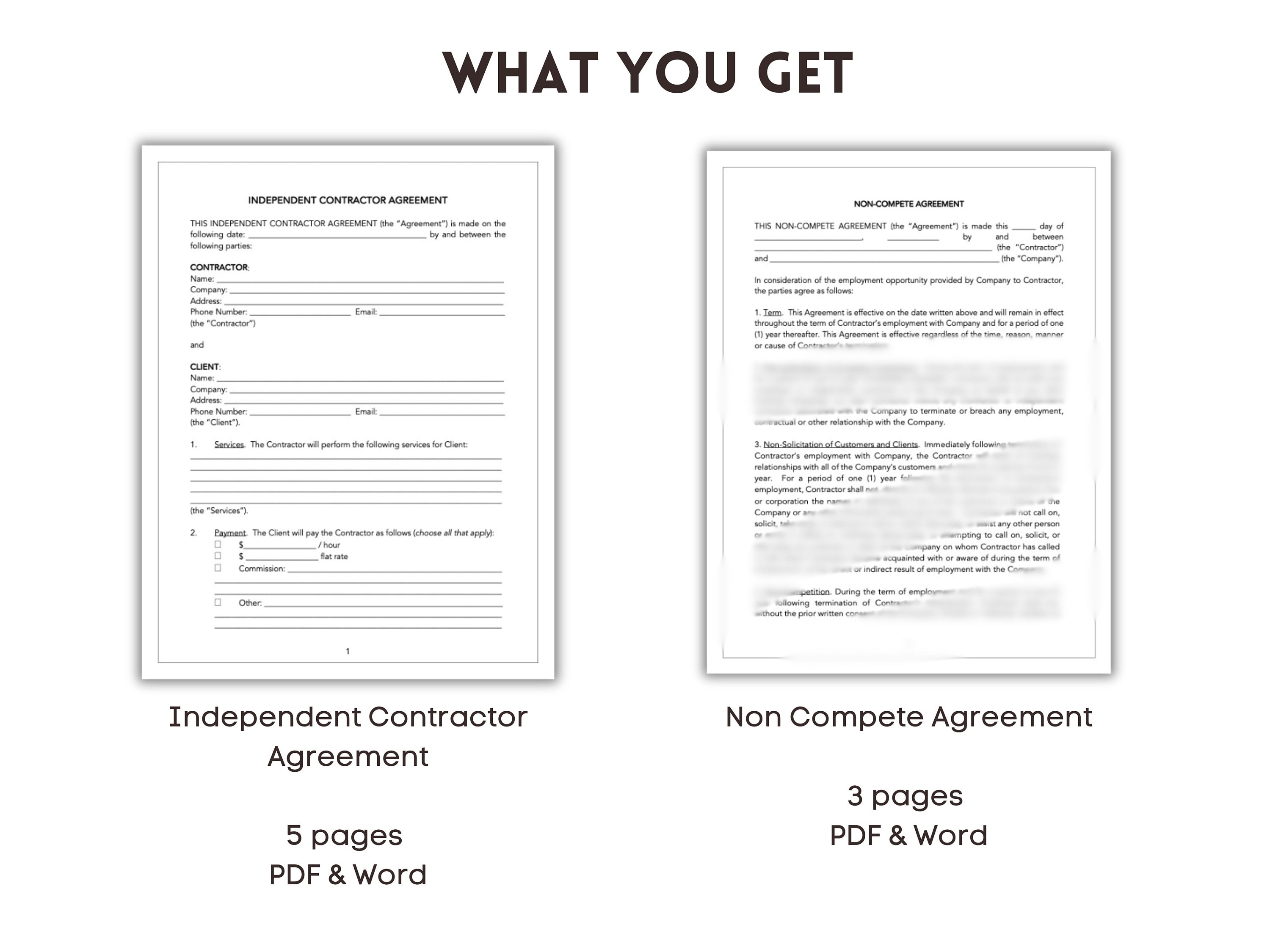 Independent Contractor Agreement 1099 Contract Template 1099 New Hire ...