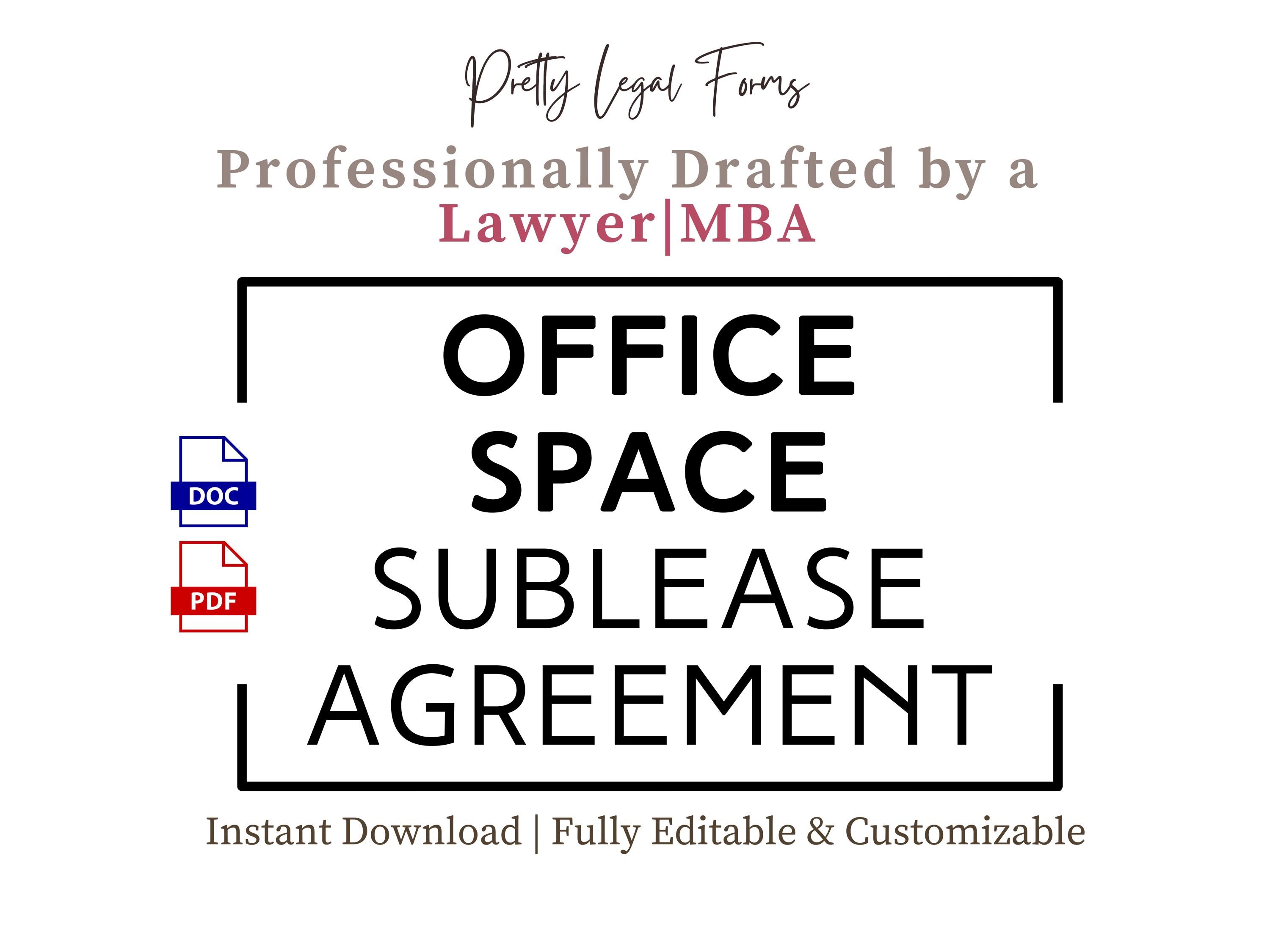 Office Sublease Agreement Office Space Rental Agreement Business Lease ...