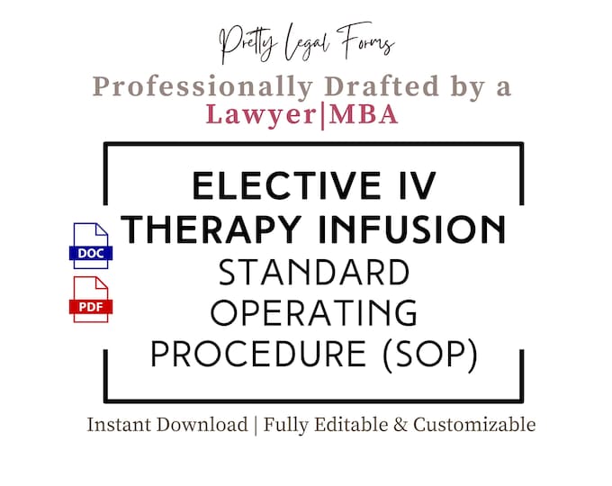 IV Therapy Clinical SOP Starter Kit - Etsy Canada