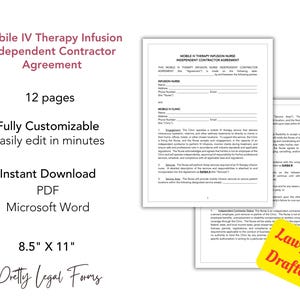Mobile IV Therapy Infusion Nurse Contract Mobile IV Hydration Nurse ...