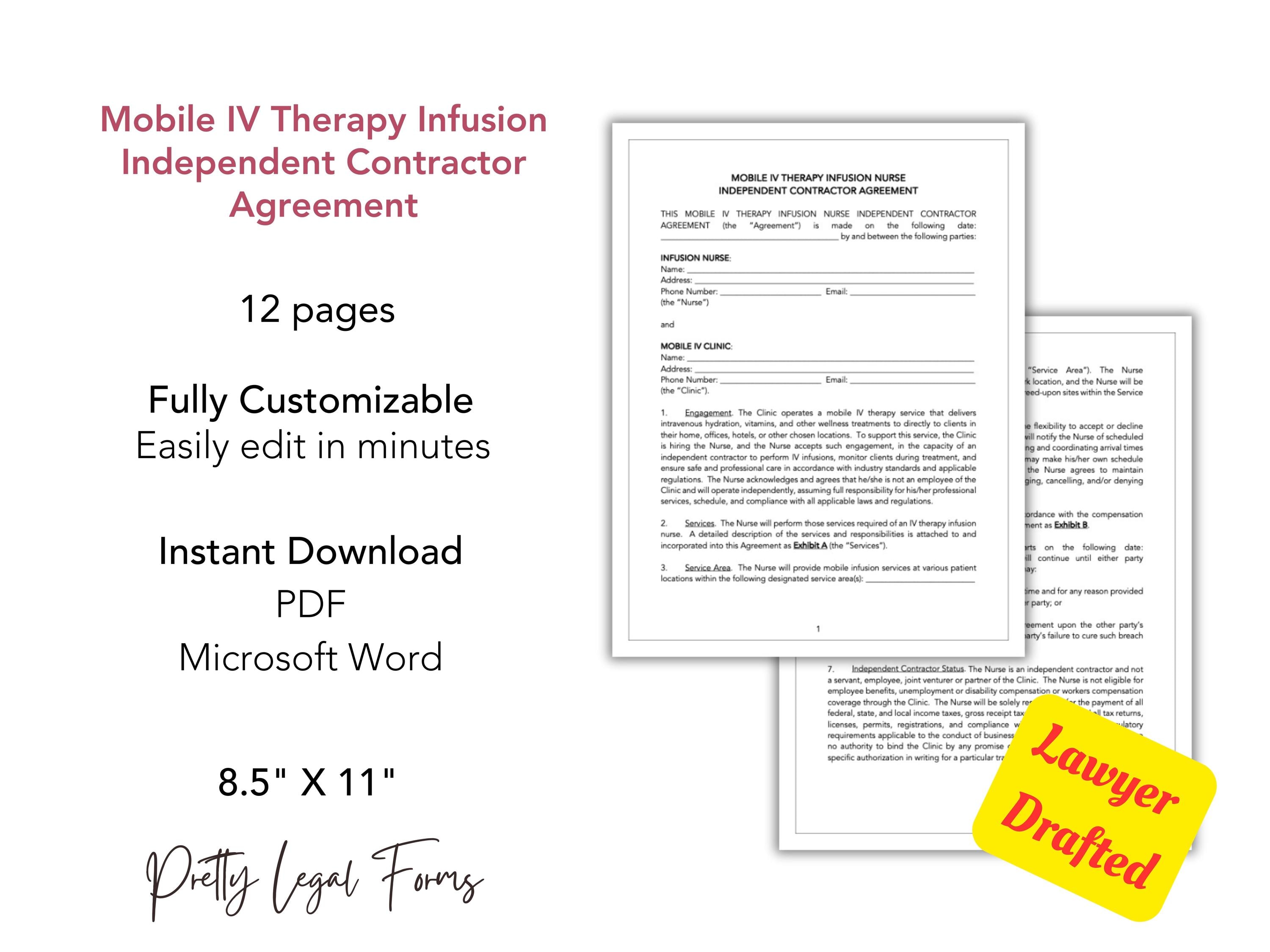 Mobile IV Therapy Infusion Nurse Contract Mobile IV Hydration Nurse ...