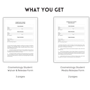 Cosmetology School Forms Bundle Beauty School Enrollment Agreement ...