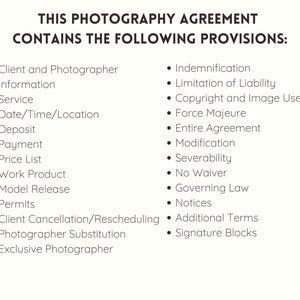 Photography Contract Template | Photography Agreement Legal Template ...