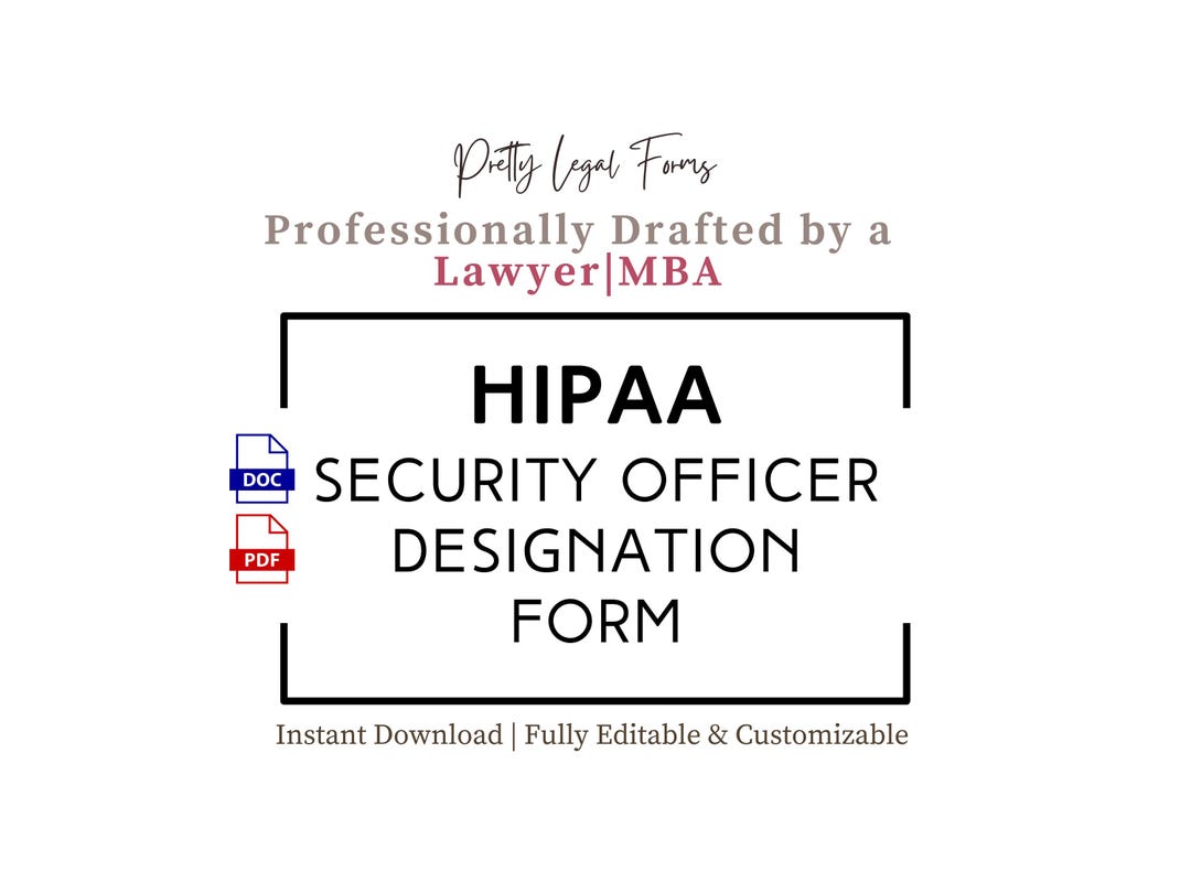 HIPAA Security Officer Designation Template | HIPAA Compliance Forms ...