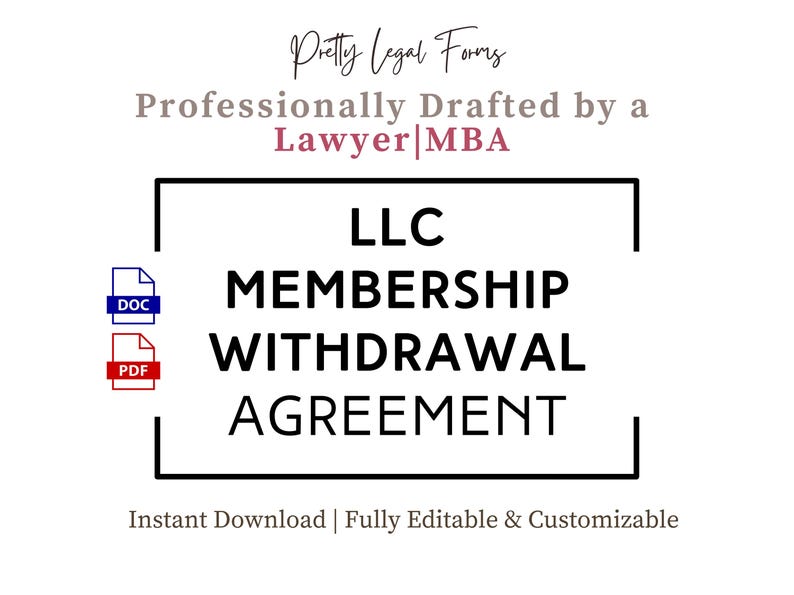 LLC Member Withdrawal Agreement LLC Membership Transfer Exit Contract ...