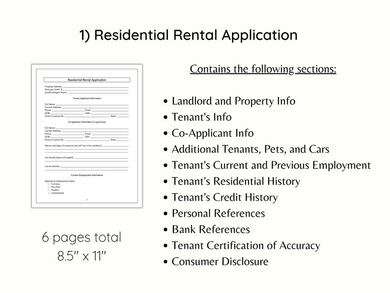 Tenant Lease Application With Tenant Acceptance and Rejection Letters ...
