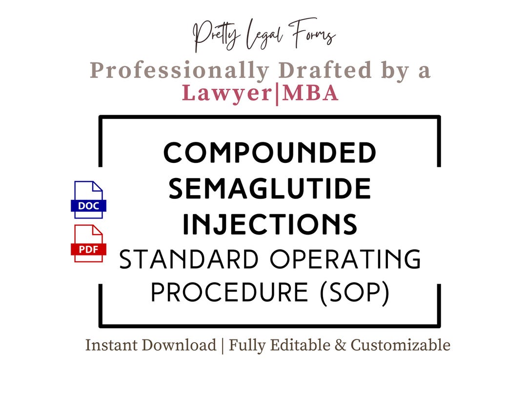 Compounded Semaglutide SOP Weight Loss Injections GLP-1 Protocol ...