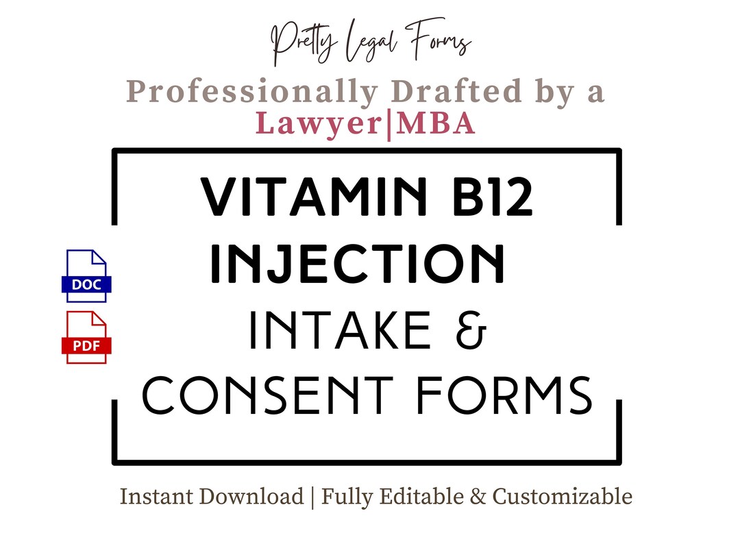 Vitamin B12 Intake and Consent B12 Injection Consent Template B12 Shot ...
