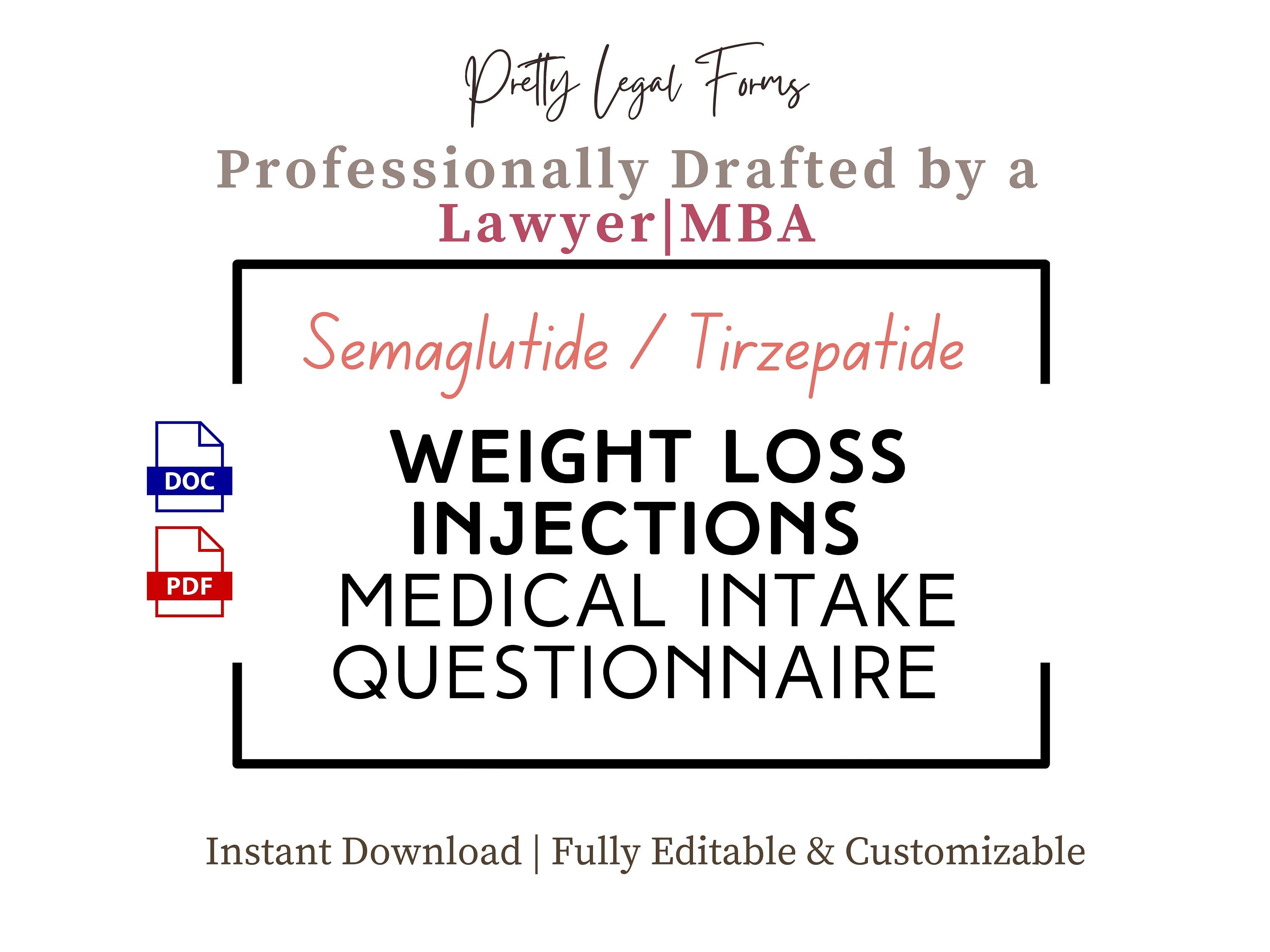 Weight Loss Injection Medical Questionnaire Semaglutide Patient Intake ...