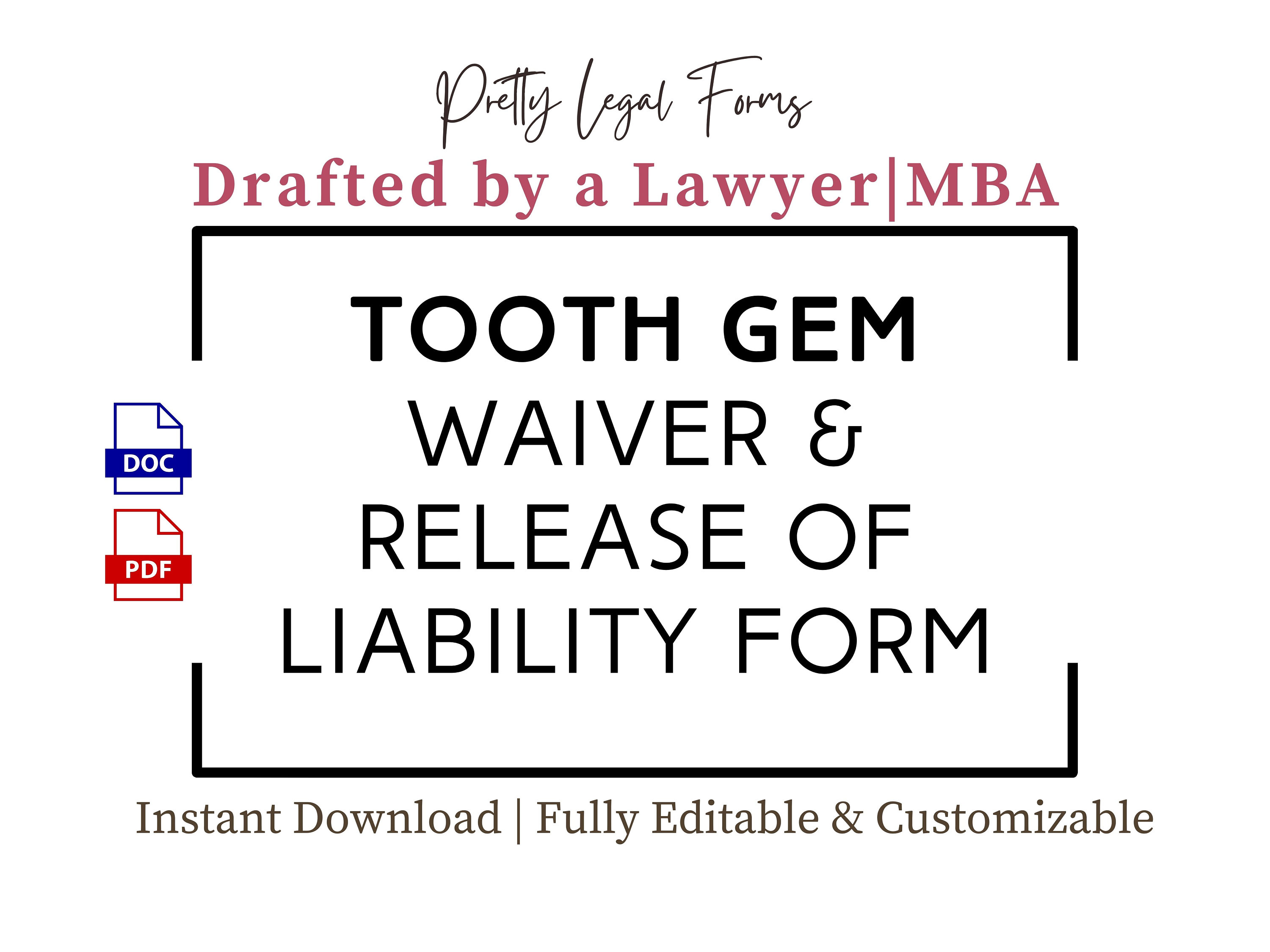 Tooth Tech Waiver and Release of Liability, Tooth Gem Waiver Form Tooth ...