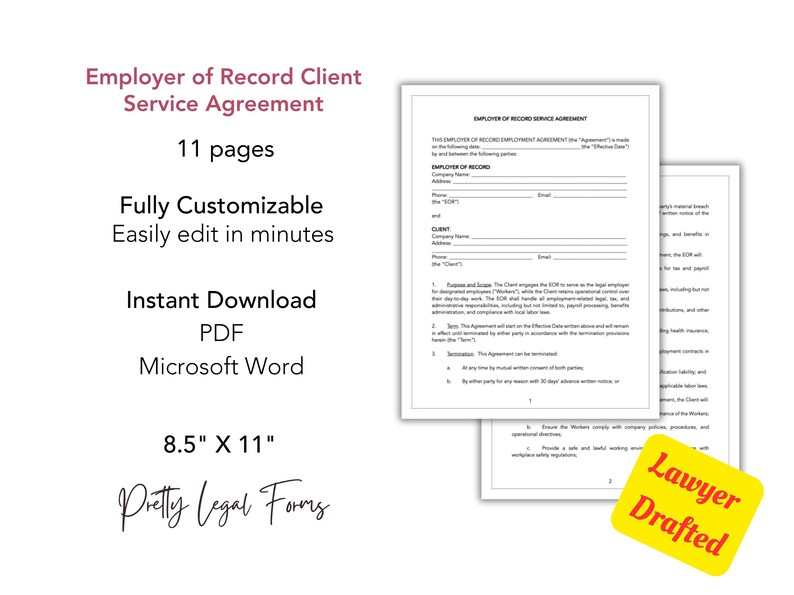 EOR Client Service Agreement Employer of Record Service Contract ...