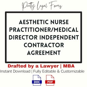 Nurse Practitioner Medical Director Contract Template Aesthetic Nurse ...