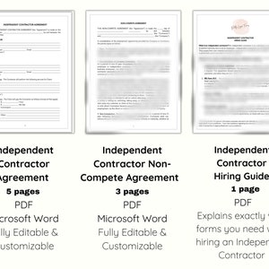 Independent Contractor Agreement 1099 Contract Template 1099 New Hire ...