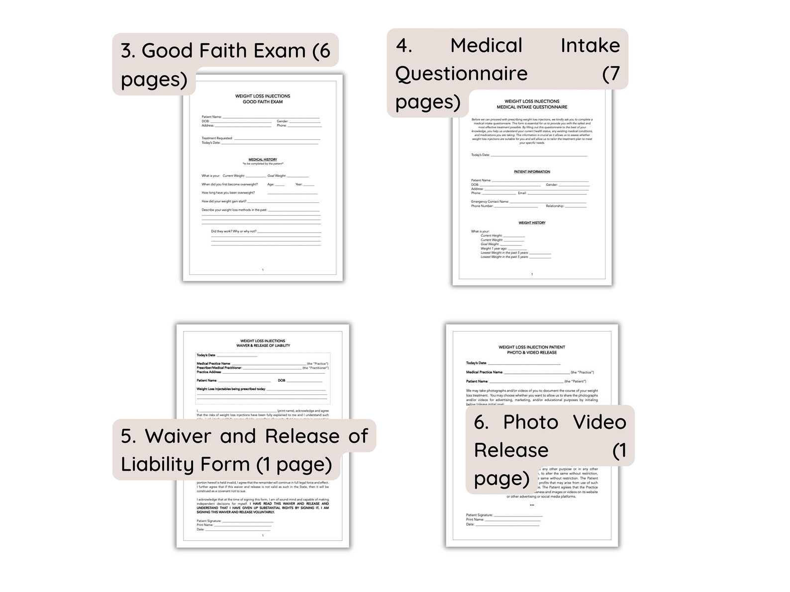 Weight Loss Injections Forms Bundle Semaglutide Templates Fat Loss ...