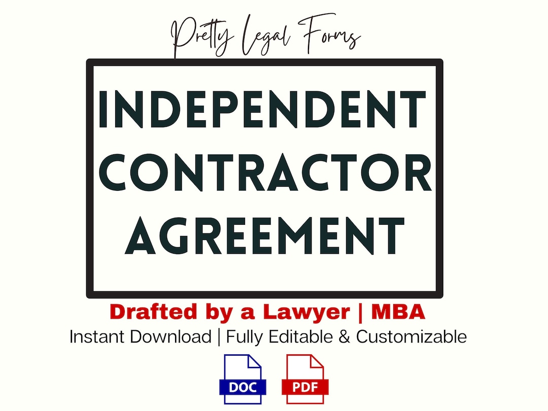 Independent Contractor Agreement Contract Template, 1099 Hiring Work ...