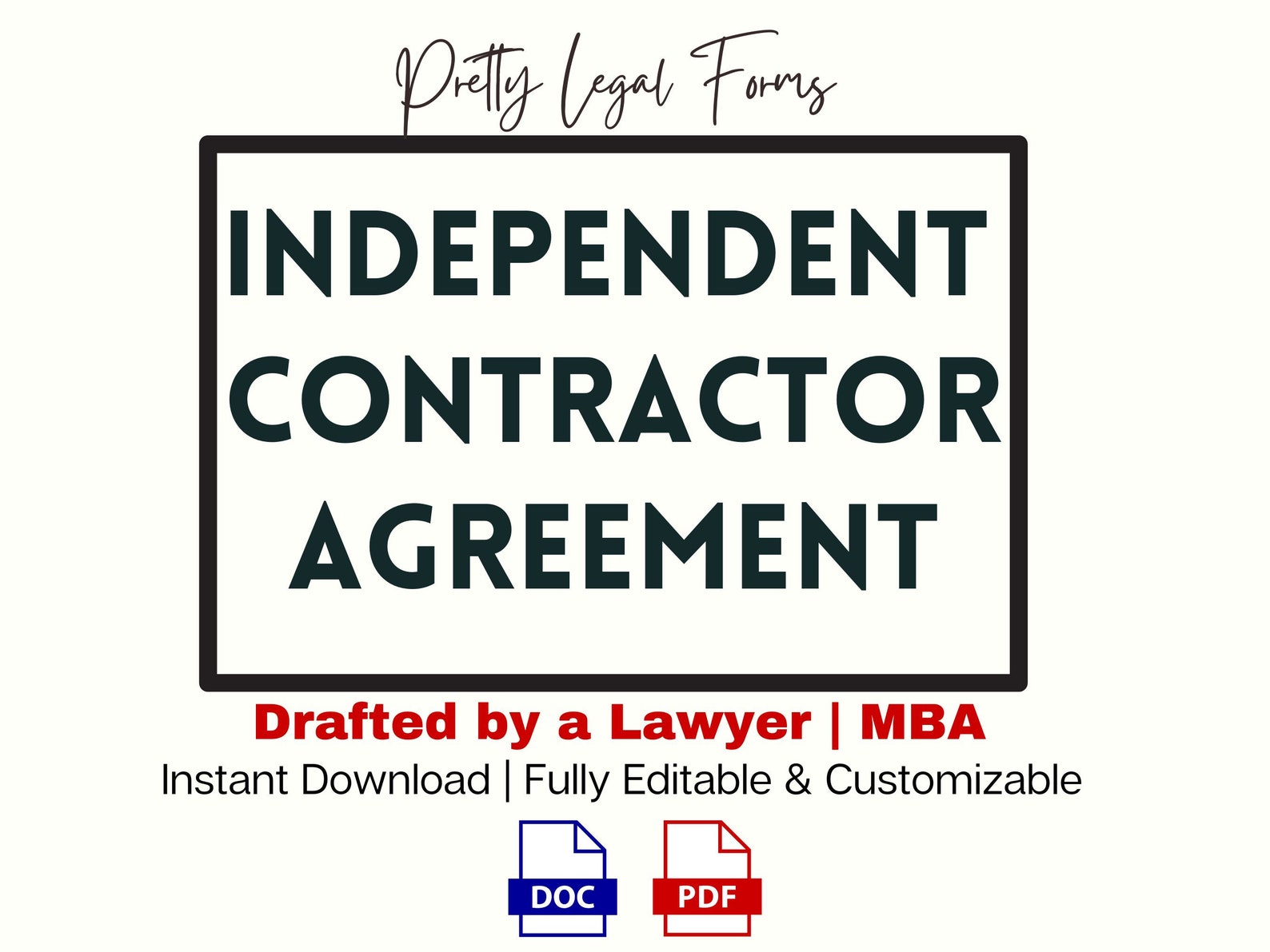 Independent Contractor Agreement Contract Template, 1099 Hiring Work ...