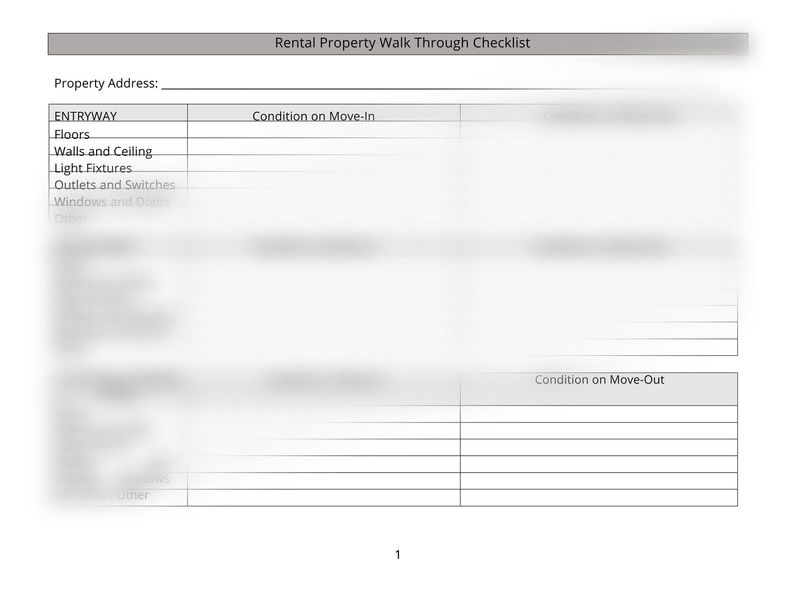Landlord Tenant Walkthrough Checklist, Property Inspection Checklist ...