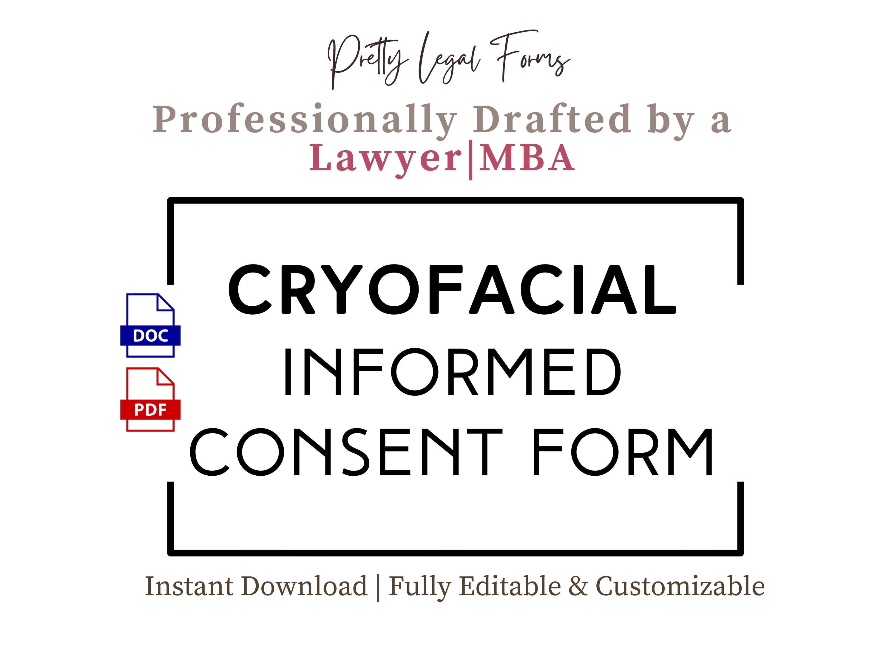 Cryofacial Consent Form Esthetician Facial Informed Consent Template ...