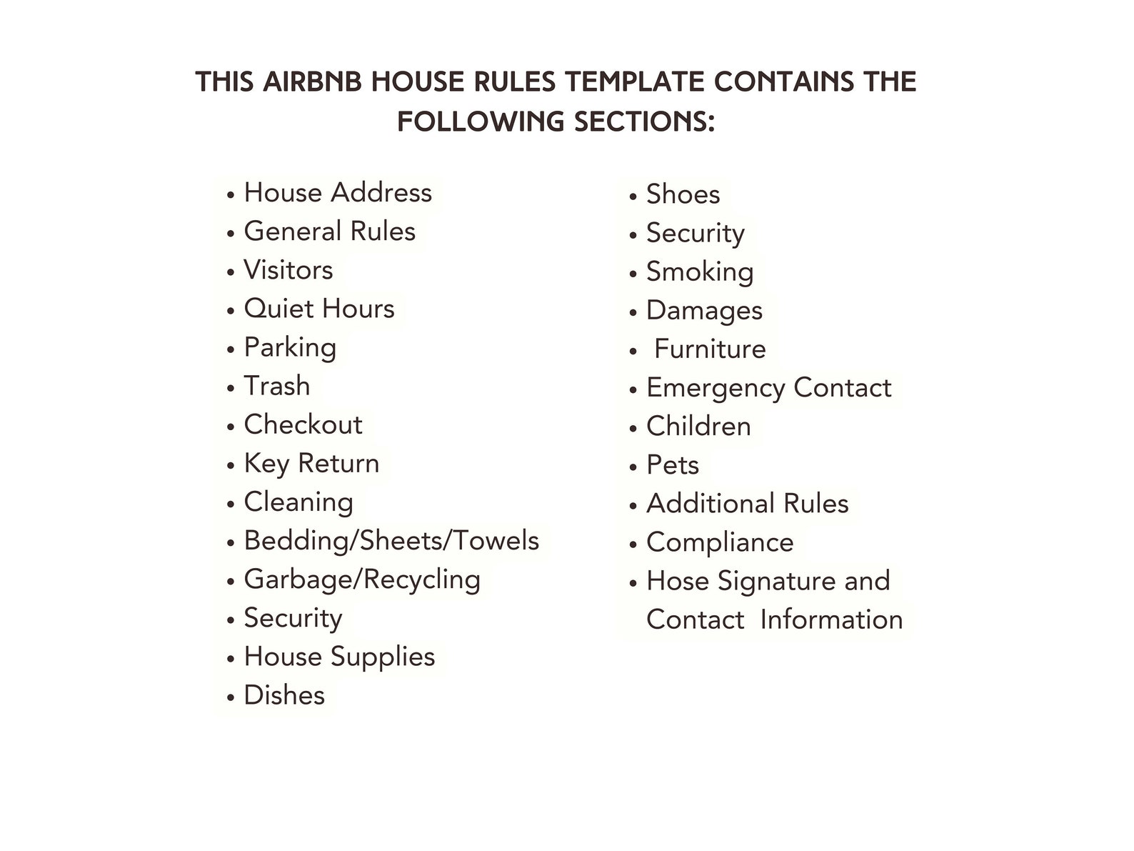 Airbnb House Rules Template, Airbnb Rules, VRBO House Rules, Airbnb Pet ...