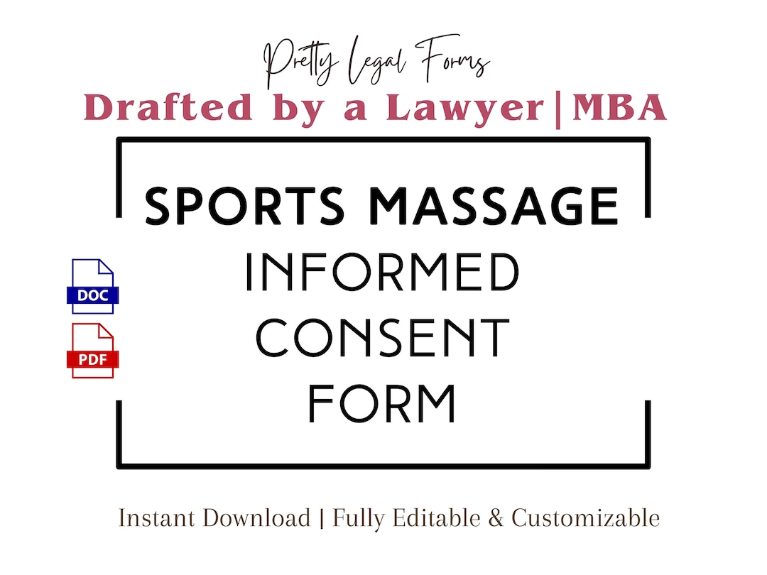 Sports Massage Informed Consent Form, Sports Massage Therapy Client ...
