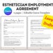 Esthetician Employment Agreement CANVA Template Editable Esthetician ...