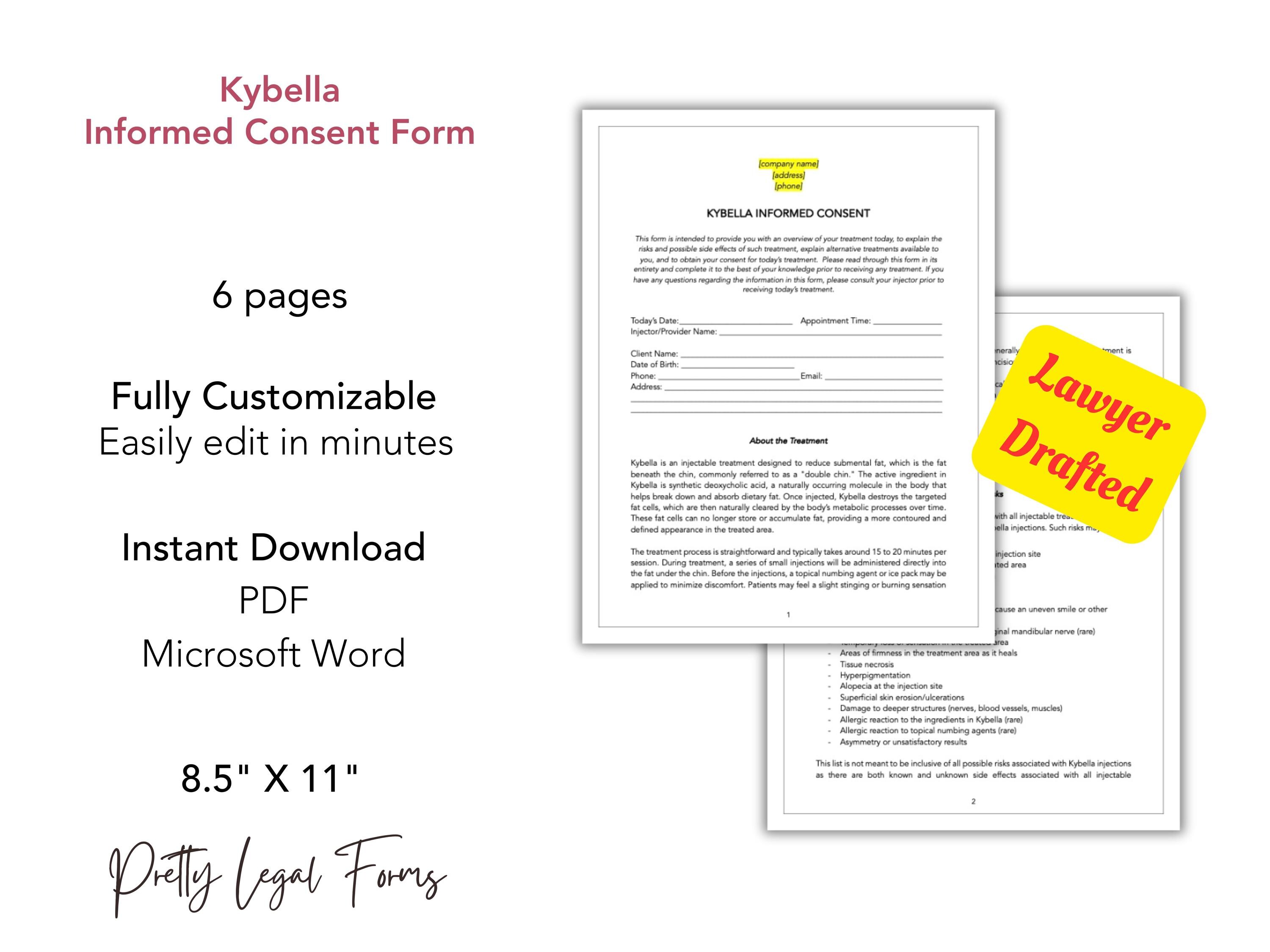 Kybella Informed Consent Form Kybella Injections Consent Template ...