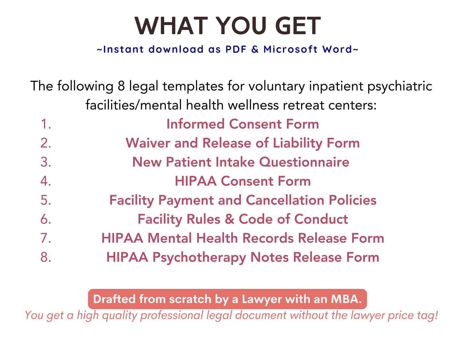 Voluntary Inpatient Psychiatry Forms Bundle Mental Health Retreat ...