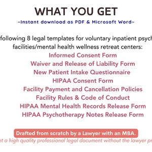 Voluntary Inpatient Psychiatry Forms Bundle Mental Health Retreat ...