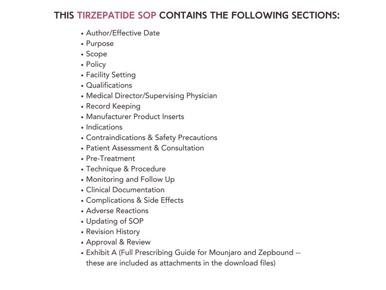 Tirzepatide SOP Weight Loss Injections GLP-1 Protocol Tirzepatide ...