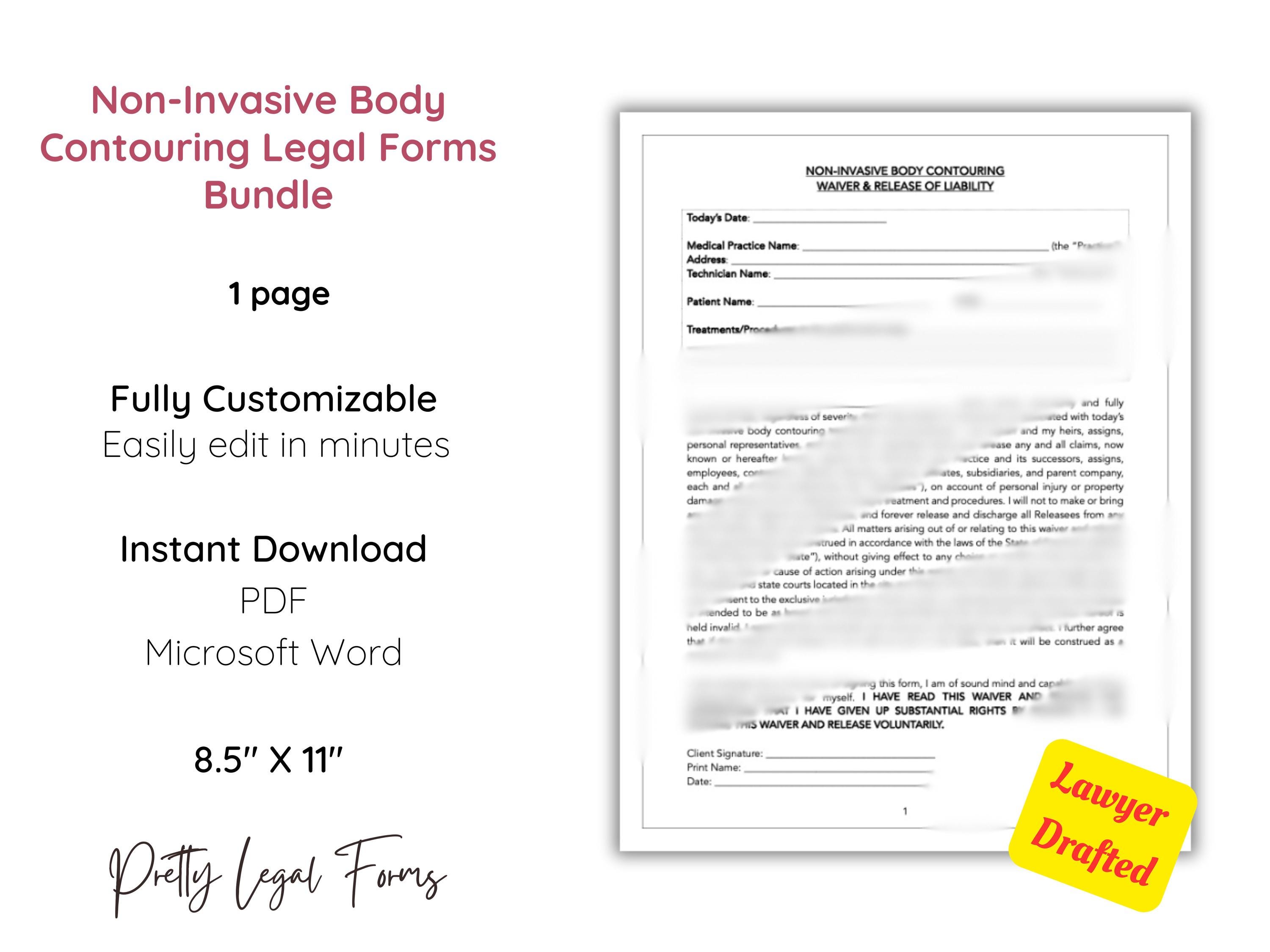 Body Sculpting Waiver Form Body Contouring Release of Liability Medical ...