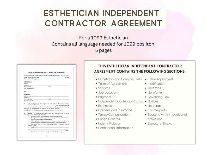 Esthetician Contracts, Esthetician Legal Bundle, Esthetician Business, Aesthetician Contract ...
